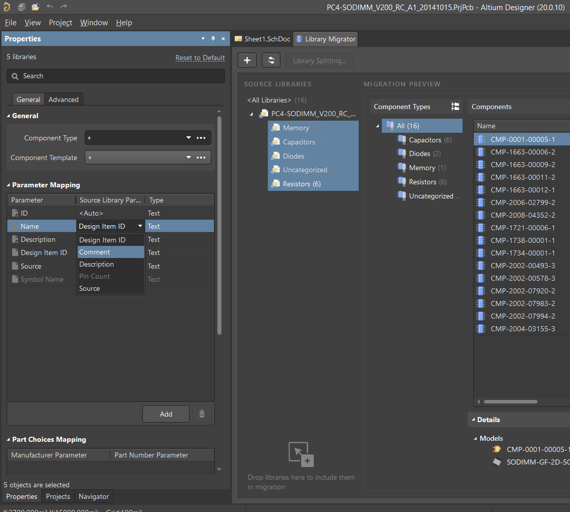 Migrating Project Components | Altium App StartPage