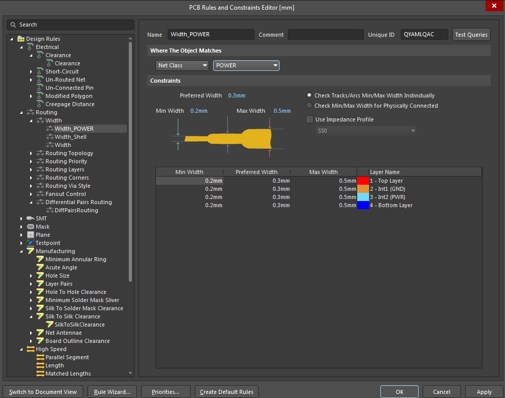 Defining Rules for a PCB | Altium App StartPage