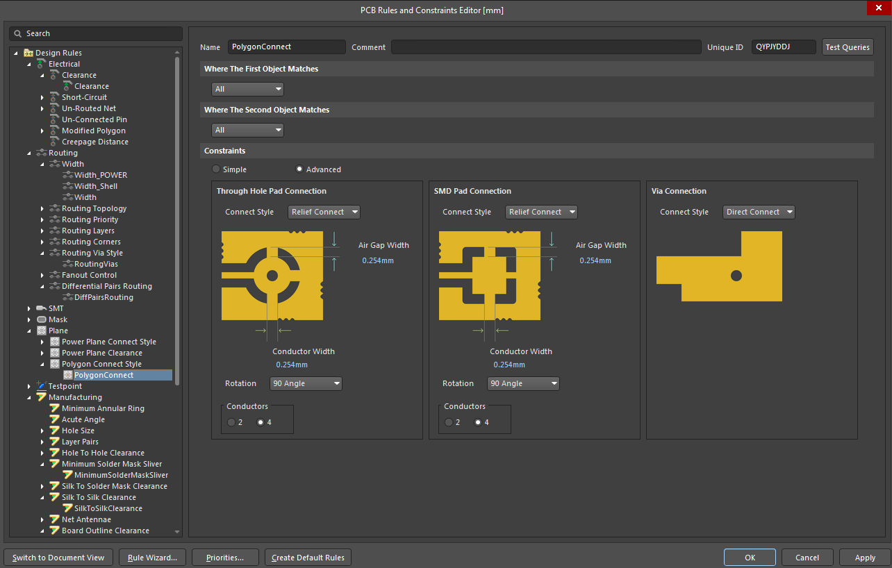 Defining Rules for a PCB | Altium App StartPage